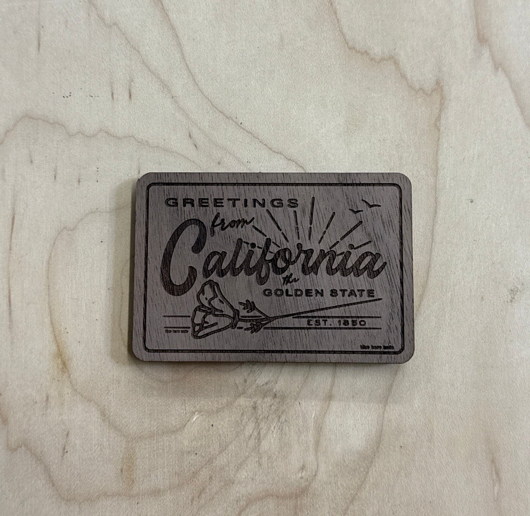 Wooden Magnet | Greetings from California – Blue Bare Merc. & Made