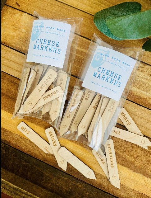 Standard Wooden Cheese Marker Set – Blue Bare Made Shop